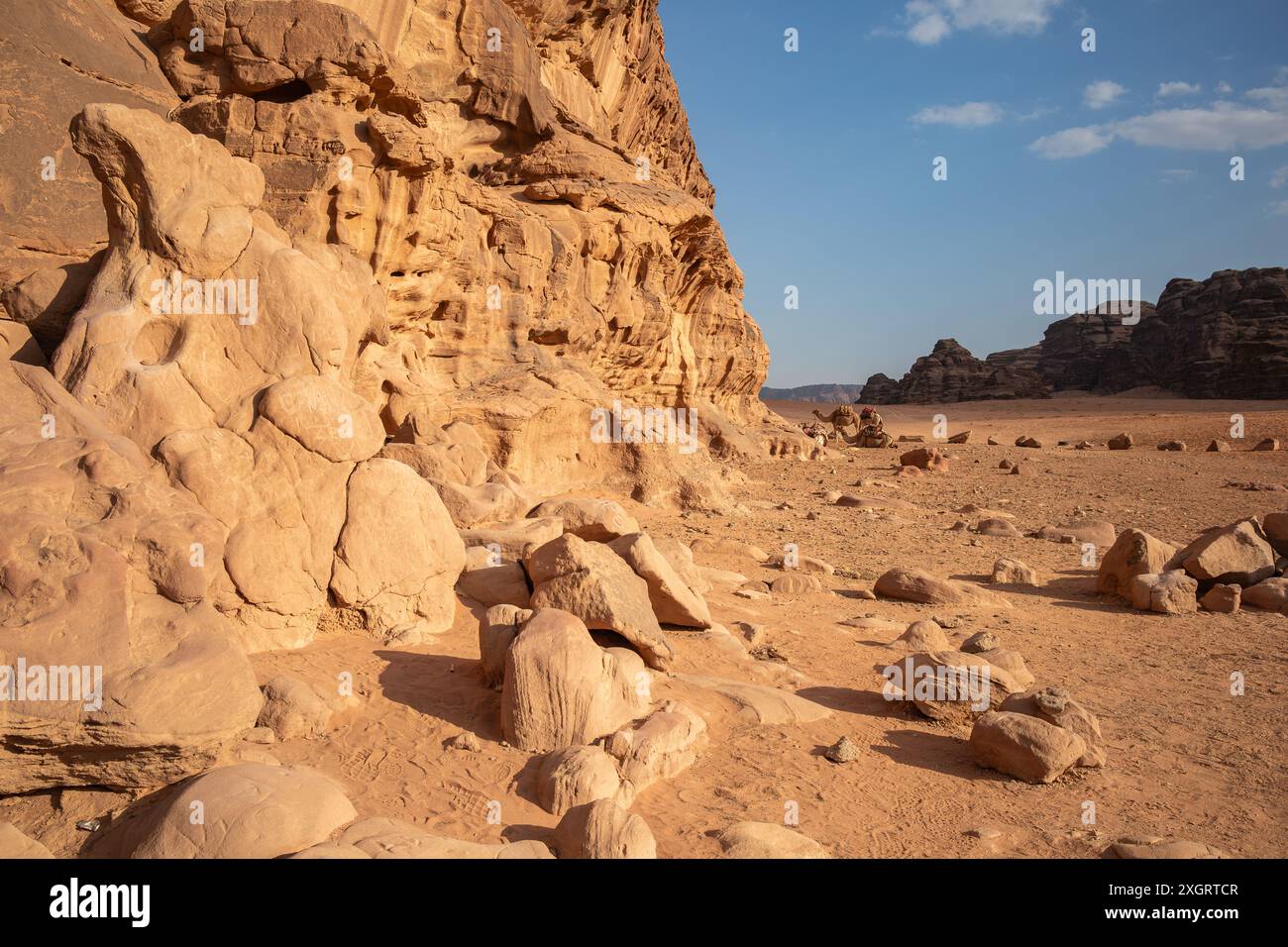Beautiful Sunny Scenery of Wadi Rum Desert in Southern Jordan. Outdoor ...