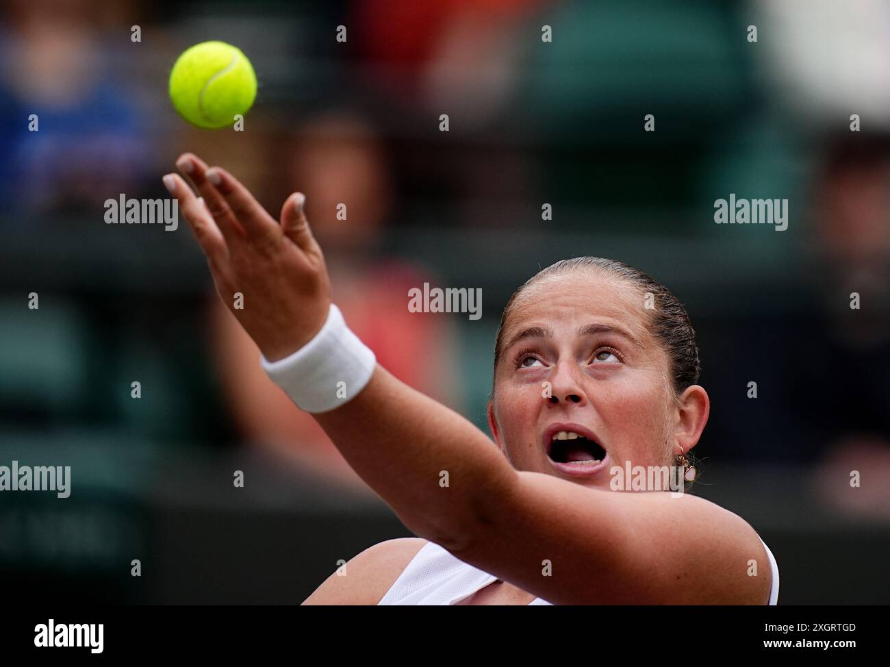 Jelena Ostapenko in action against Barbora Krejcikova on day ten of the ...
