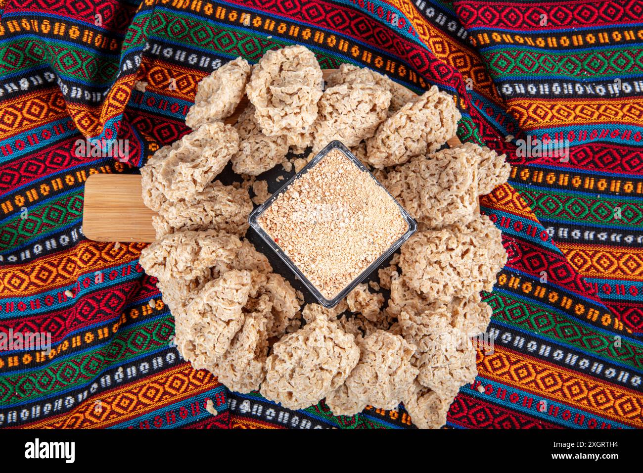 Traditional Anatolian chips (Turkish name is Tarhana). Pieces of the ...