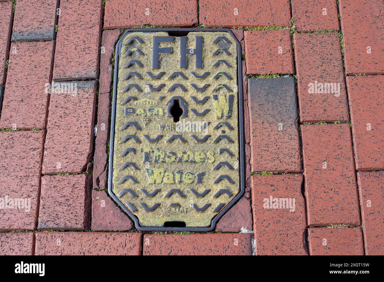 Reading, UK. 8th July, 2024. A Thames Water Fire Hydrant cover in a ...