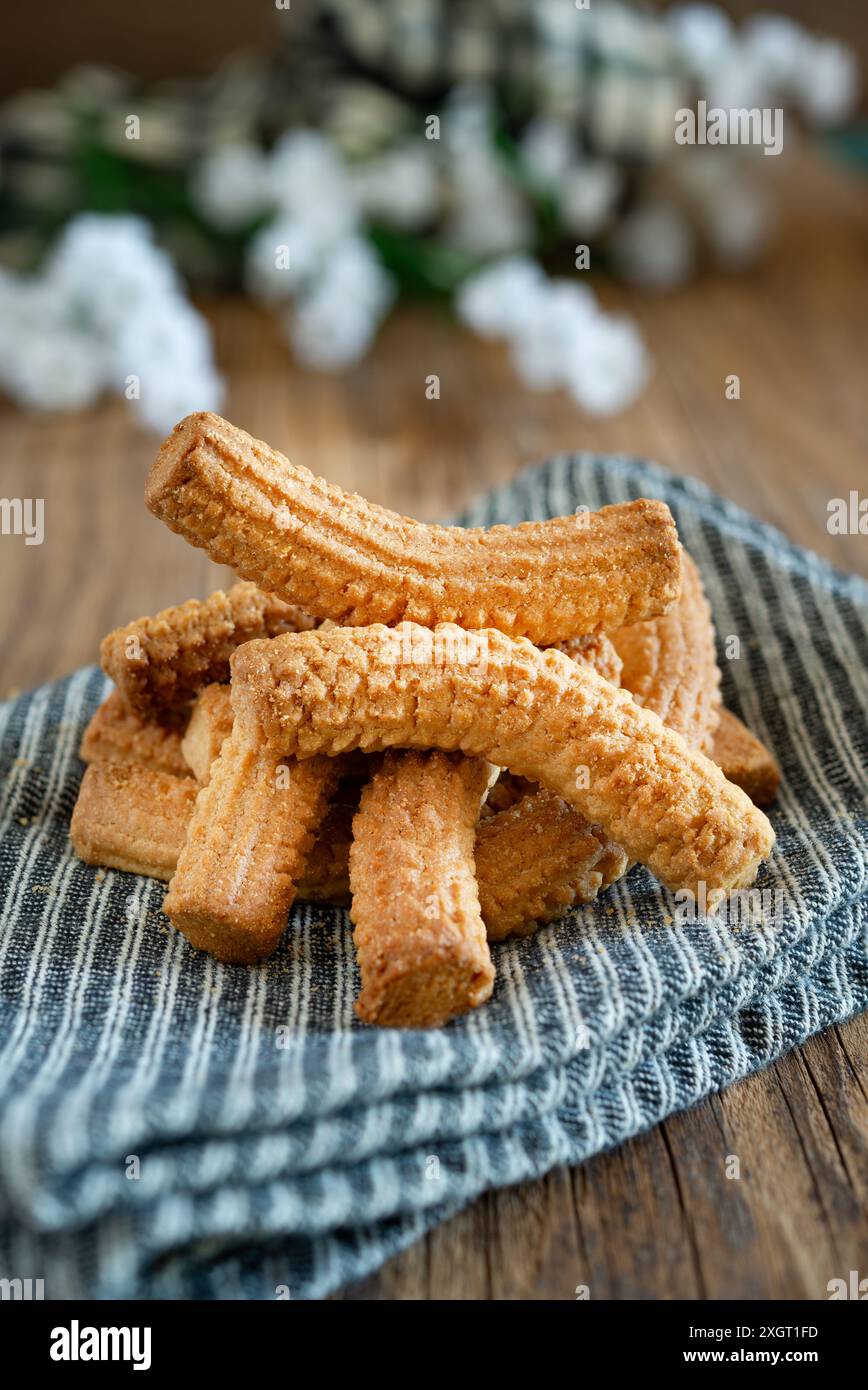 Italian biscuits from the ancient Krumiri pastry tradition, typical ...