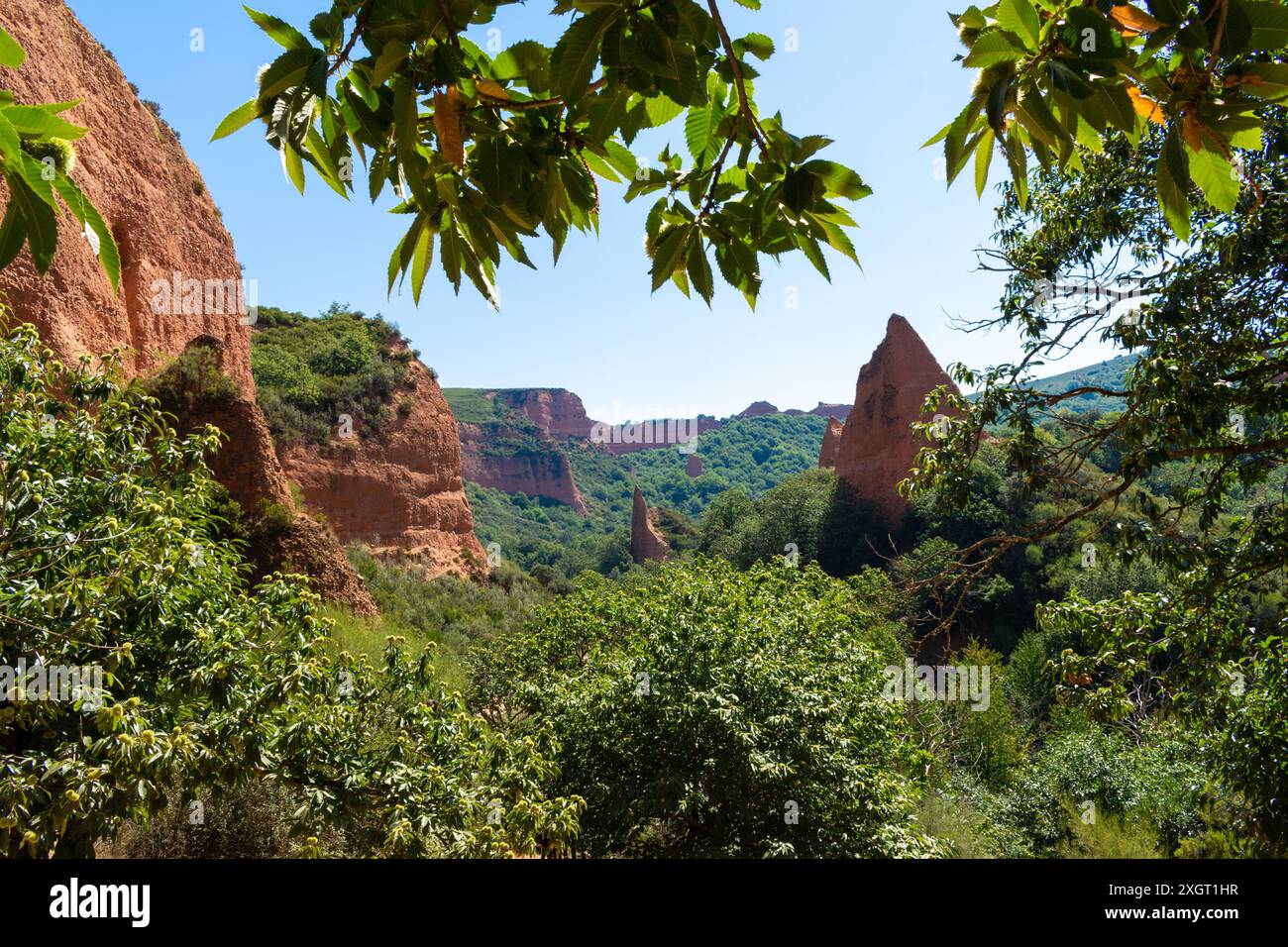 View of Las Medulas, ancient roman gold mine in El Bierzo, Leon, Spain ...