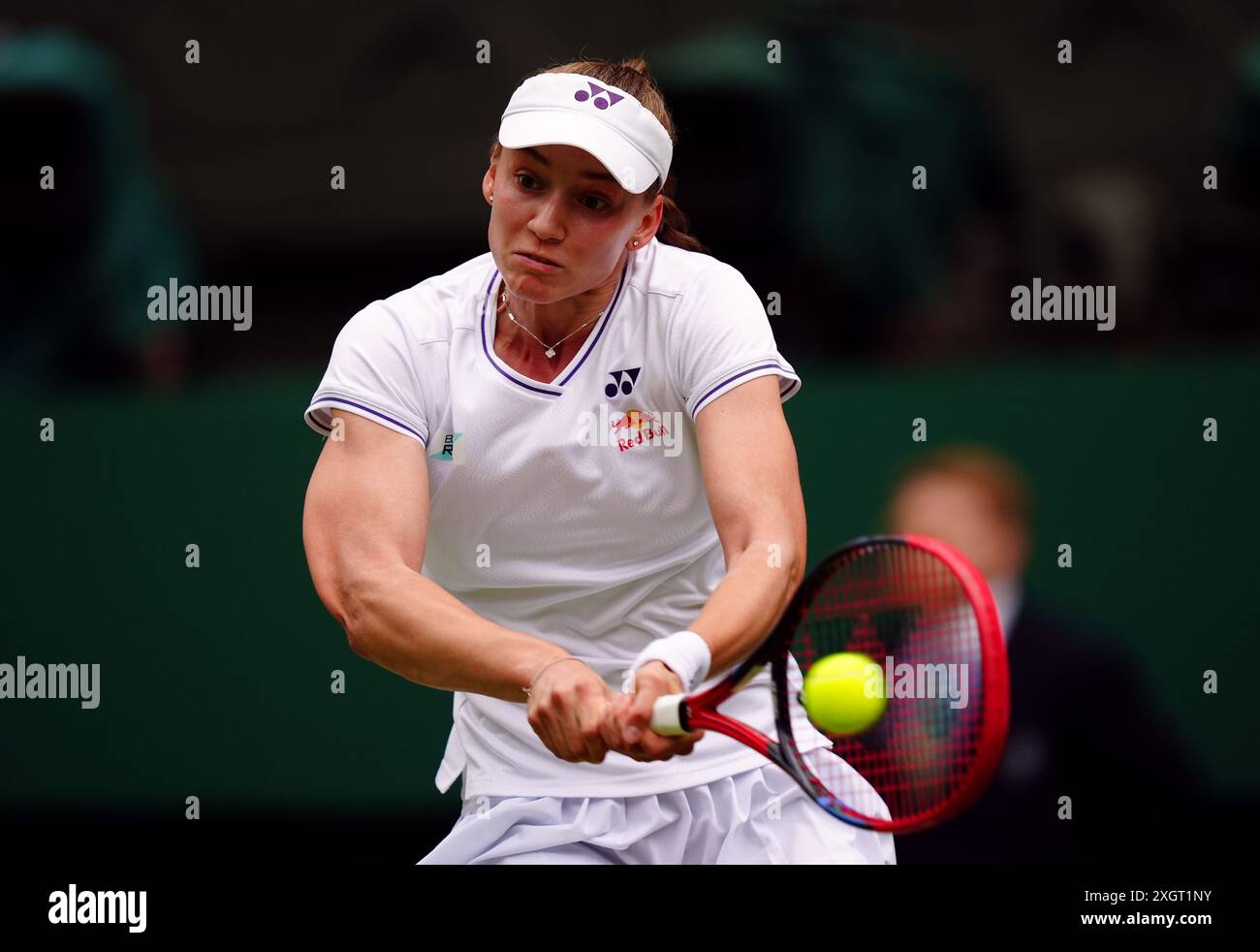 Elena Rybakina in action against Elina Svitolina on day ten of the 2024 ...
