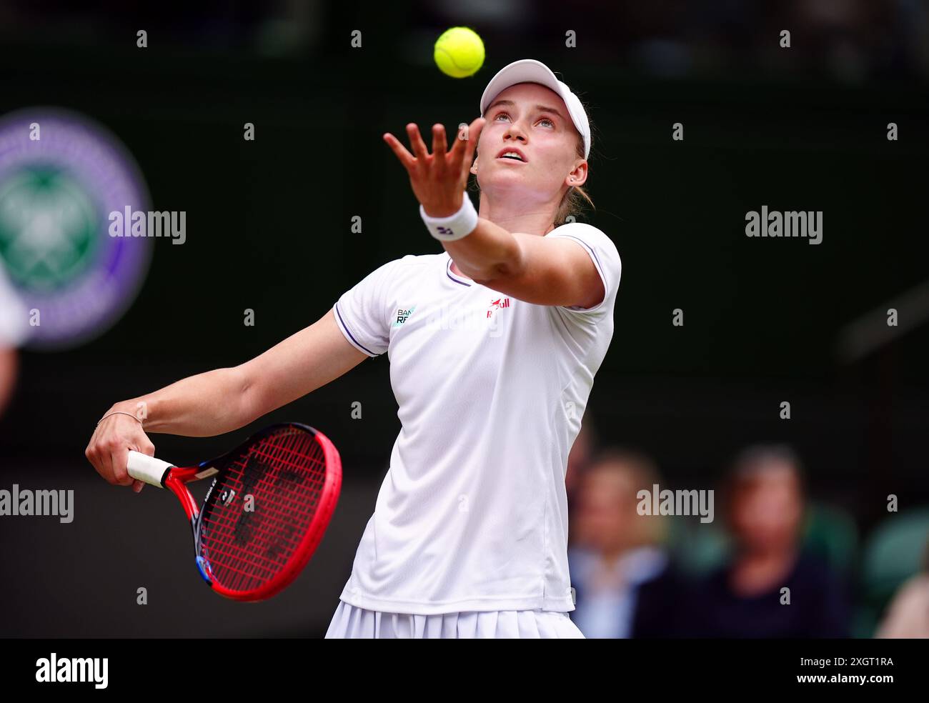 Elena Rybakina in action against Elina Svitolina on day ten of the 2024 ...