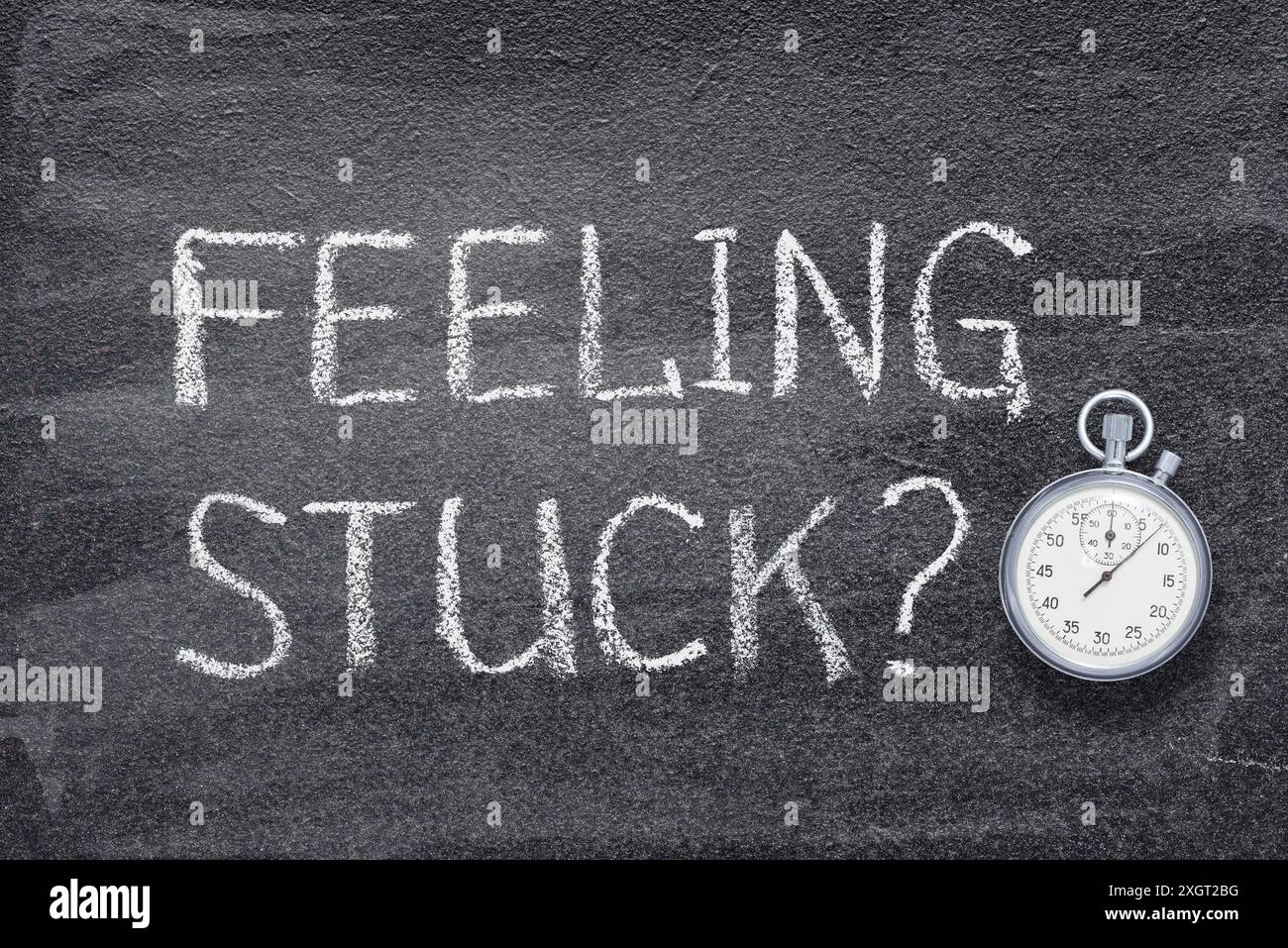 feeling stuck question written on chalkboard with vintage precise ...