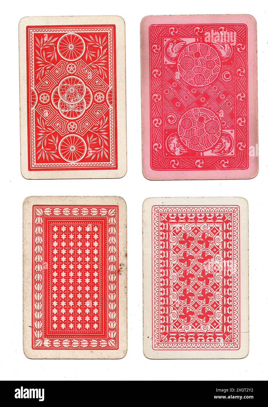 Vintage playing card backs on a white background Stock Photo - Alamy