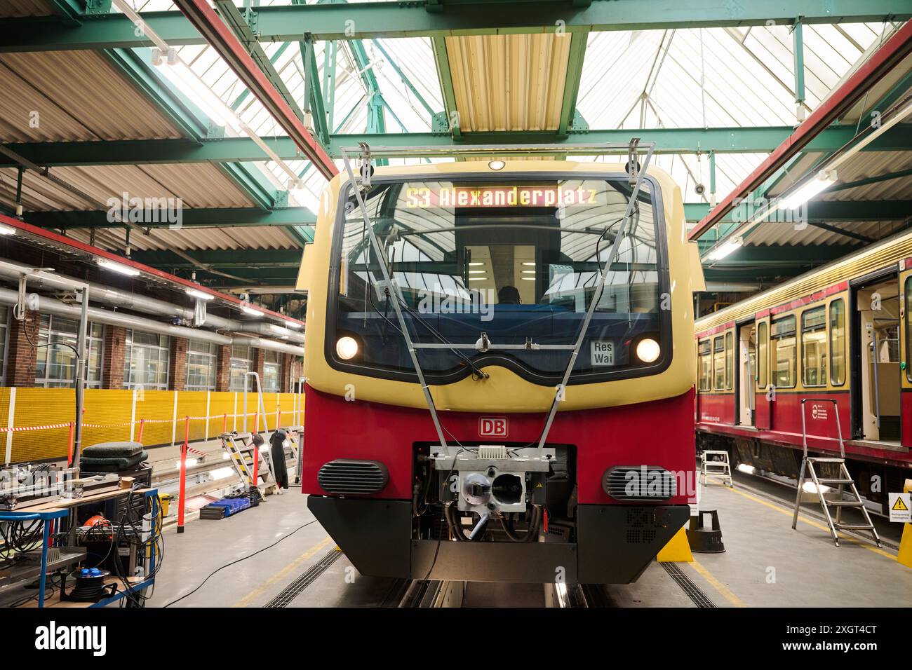 Berlin, Germany. 10th July, 2024. Refurbished S-Bahn trains are in the ...