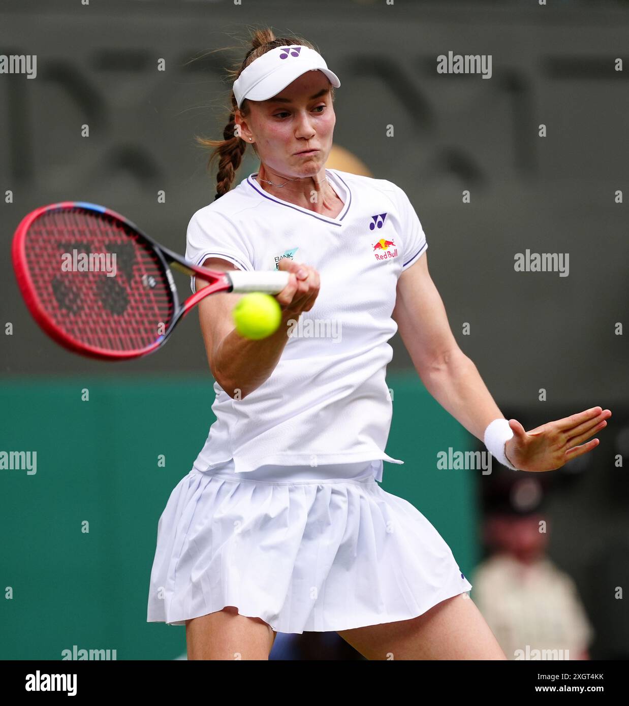 Elena Rybakina in action against Elina Svitolina on day ten of the 2024 ...