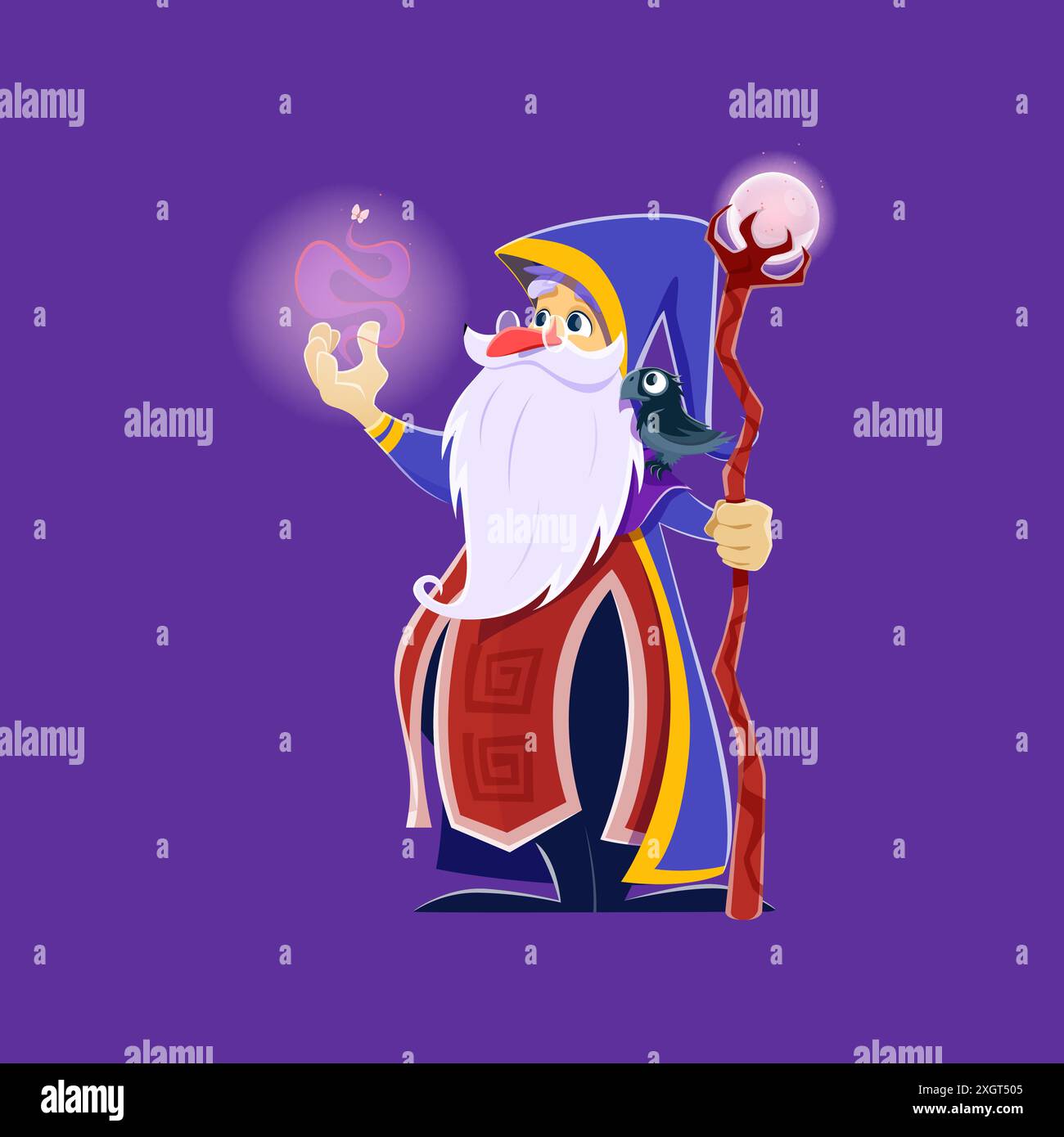 Merlin the magician isolated on white Stock Vector Images - Alamy