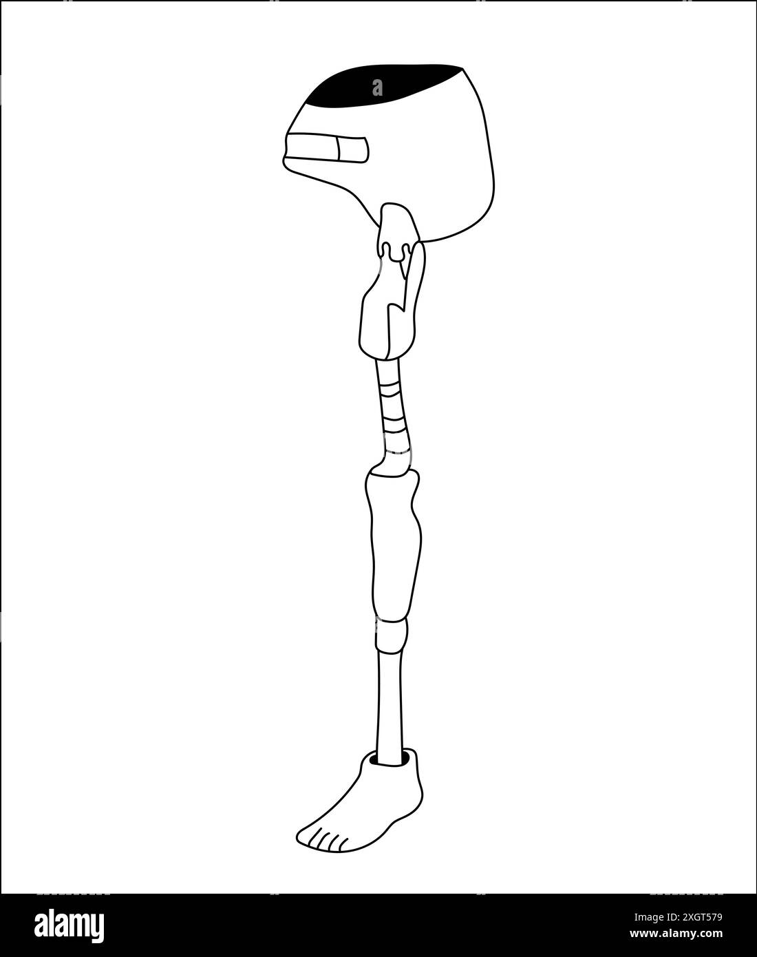 Leg prosthesis line art, artificial foot for orthopedic rehabilitation ...