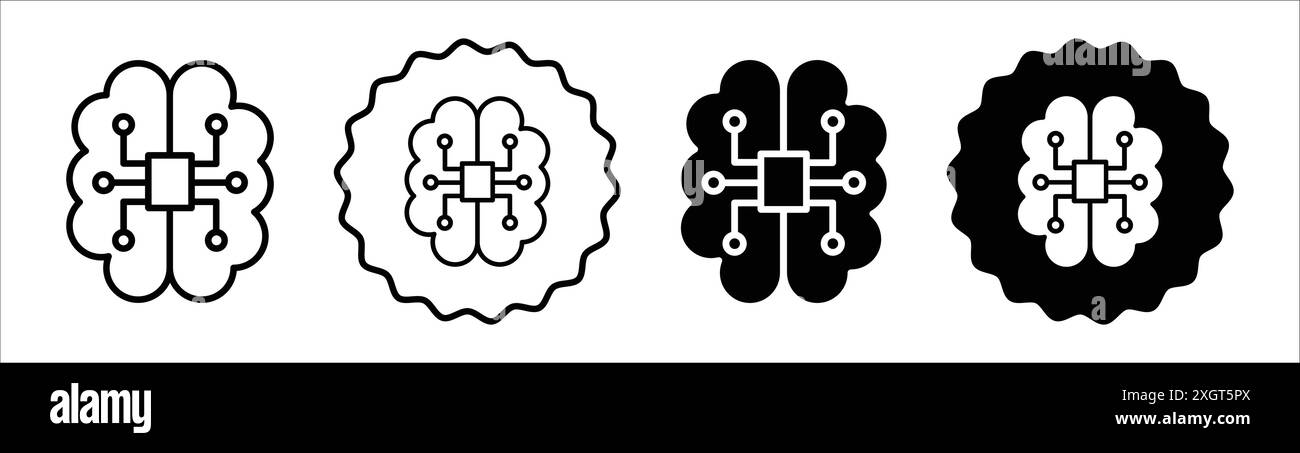 White human brain digital circuit Stock Vector Images - Alamy