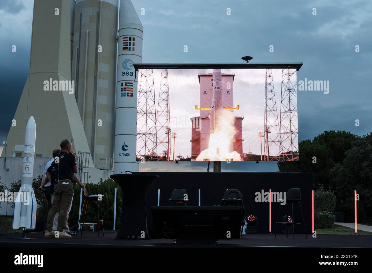 Launch of the Ariane 6 rocket. The first launch of the Ariane 6 rocket ...