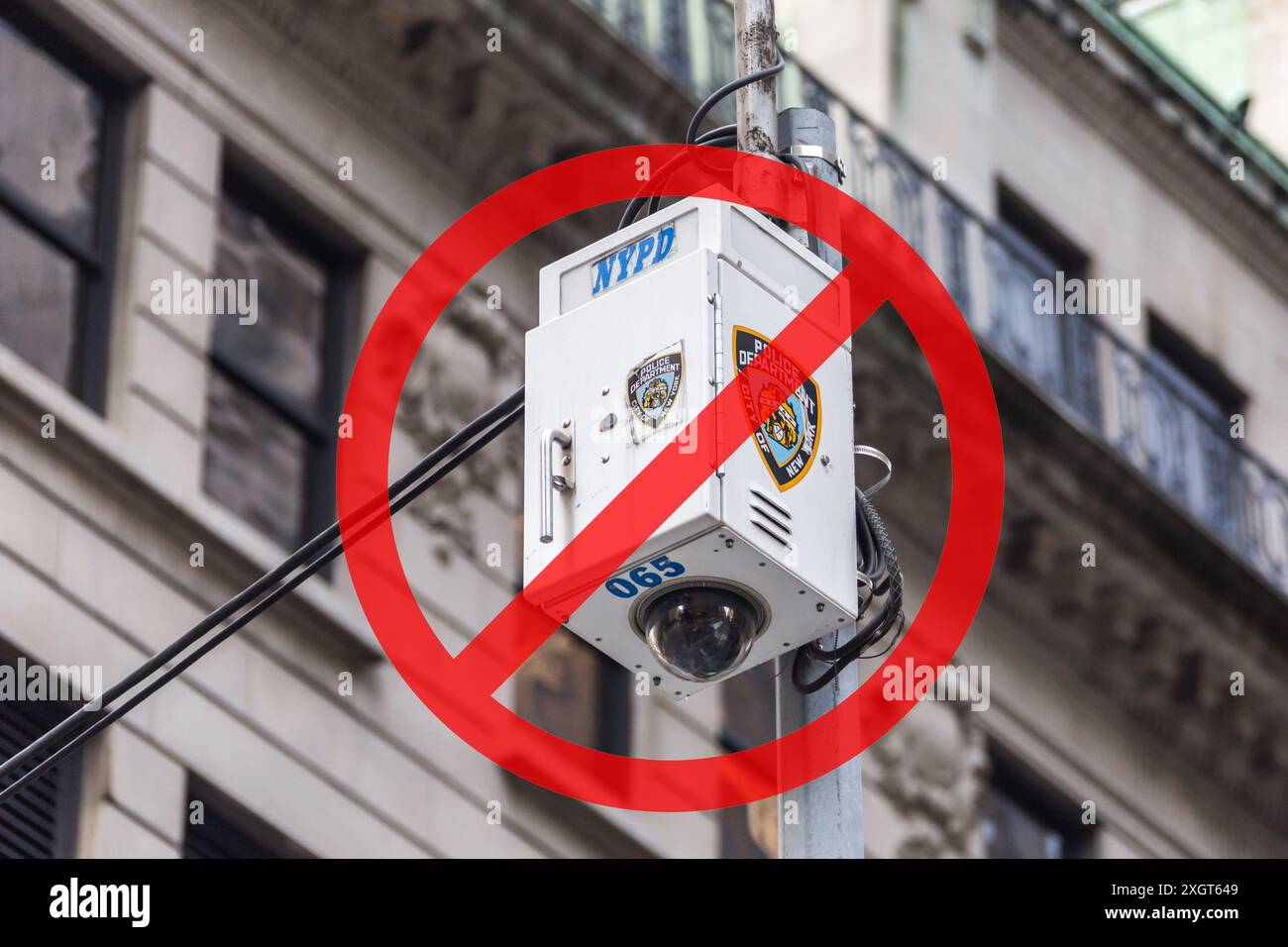NYPD security surveillance camera on a street in New York. Video ...