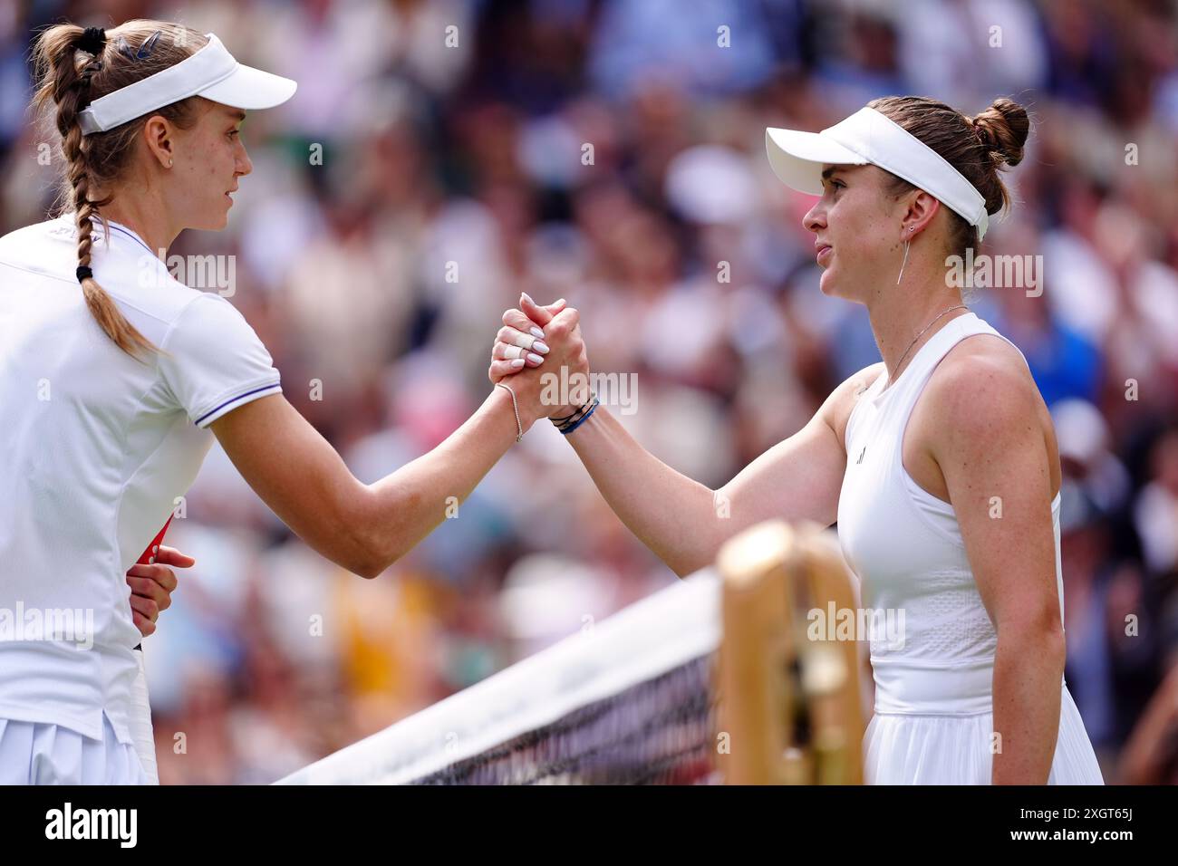 Elena Rybakina and Elina Svitolina (right) on day ten of the 2024 ...