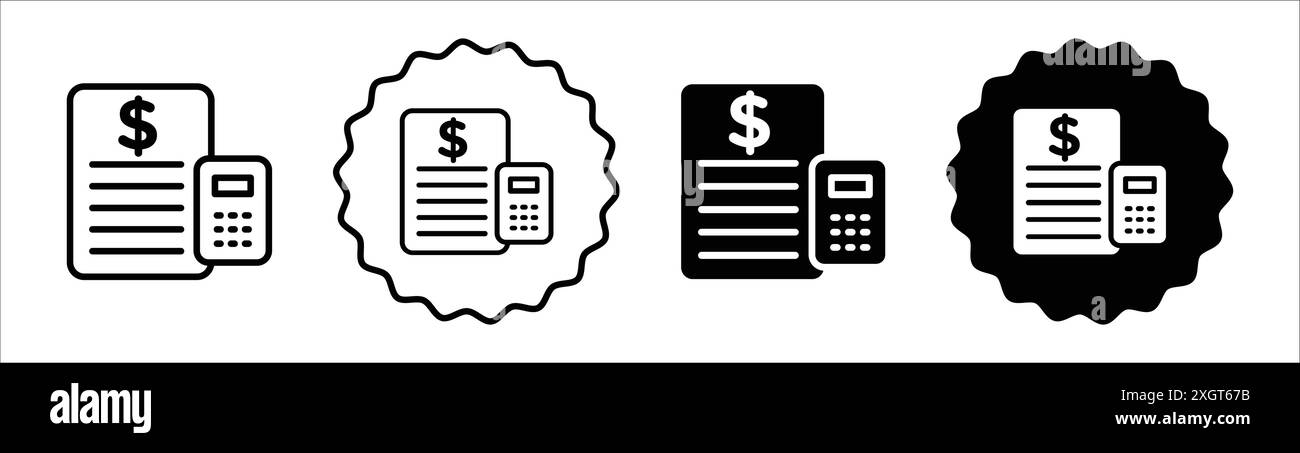 Budget icon logo sign vector outline in black and white color Stock ...