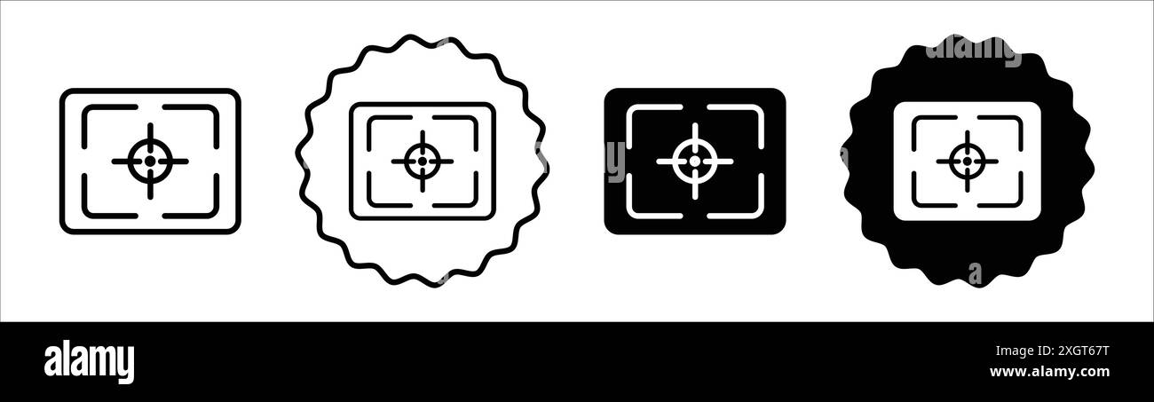 Camera focus frame icon logo sign vector outline in black and white ...