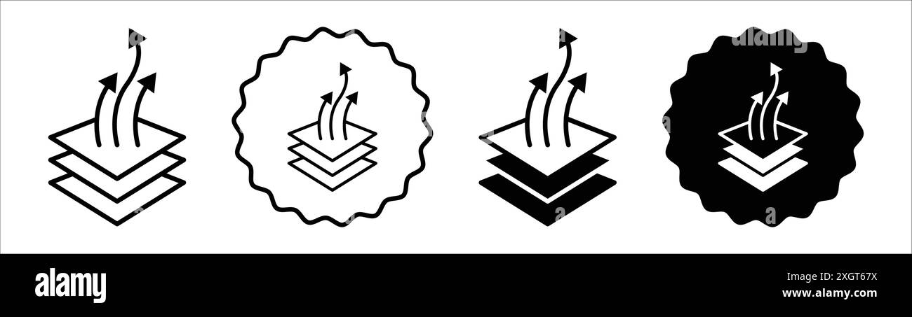 Breathable fabric icon logo sign vector outline in black and white ...