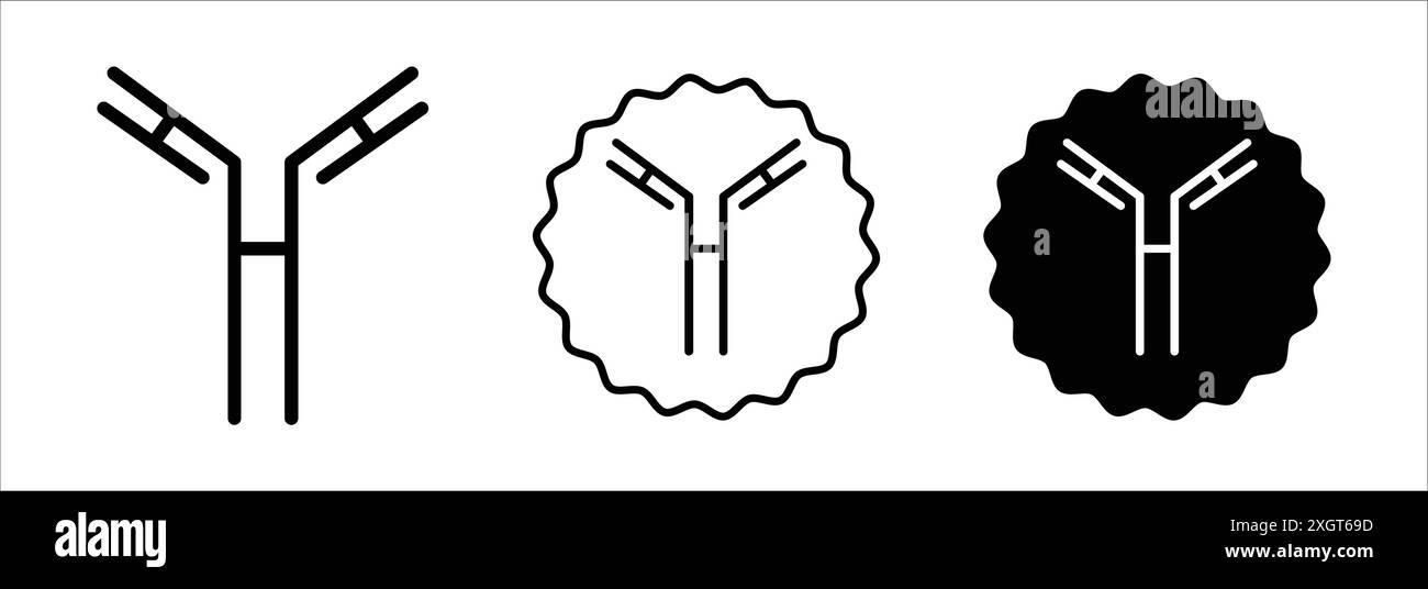 Antibody icon logo sign vector outline in black and white color Stock ...
