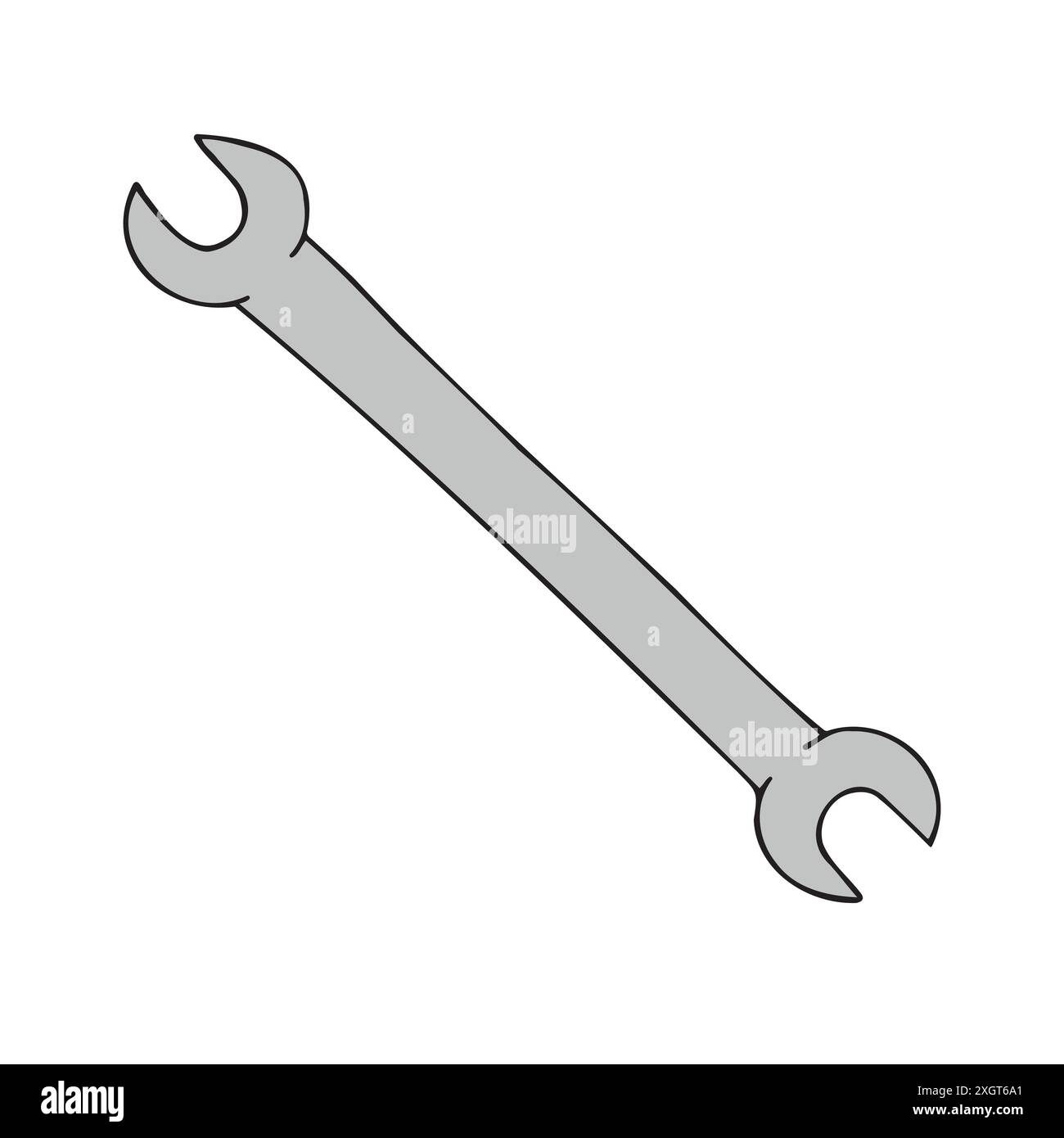 Vector hand drawn doodle sketch colored wrench isolated on white ...