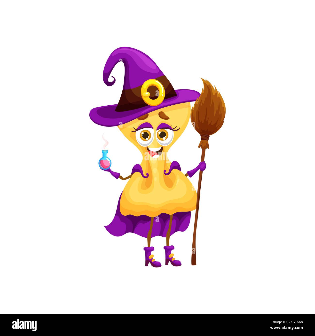 Cartoon halloween italian pasta wizard character. Isolated vector ...