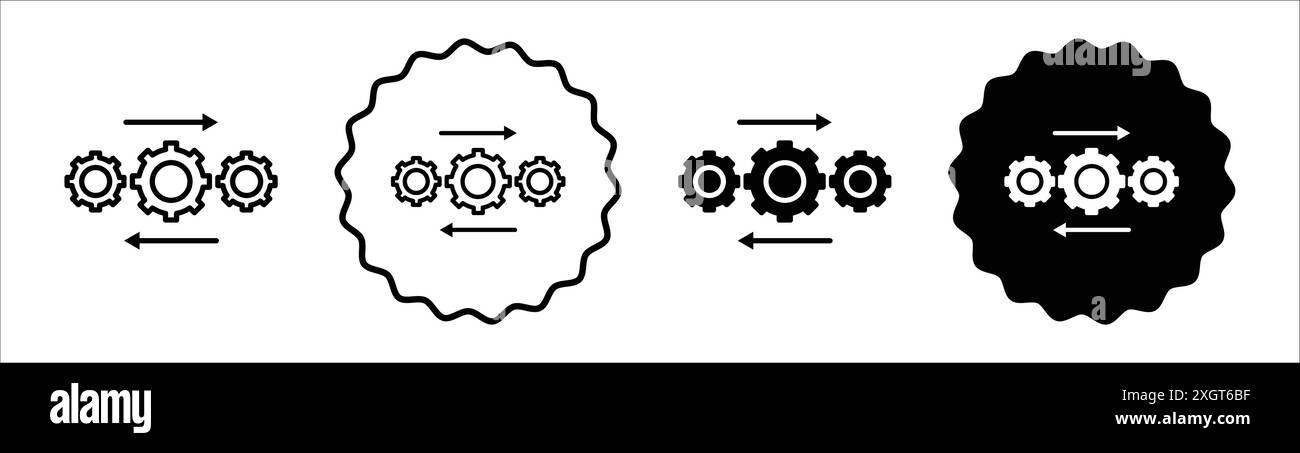 Automation and optimization icon logo sign vector outline in black and ...