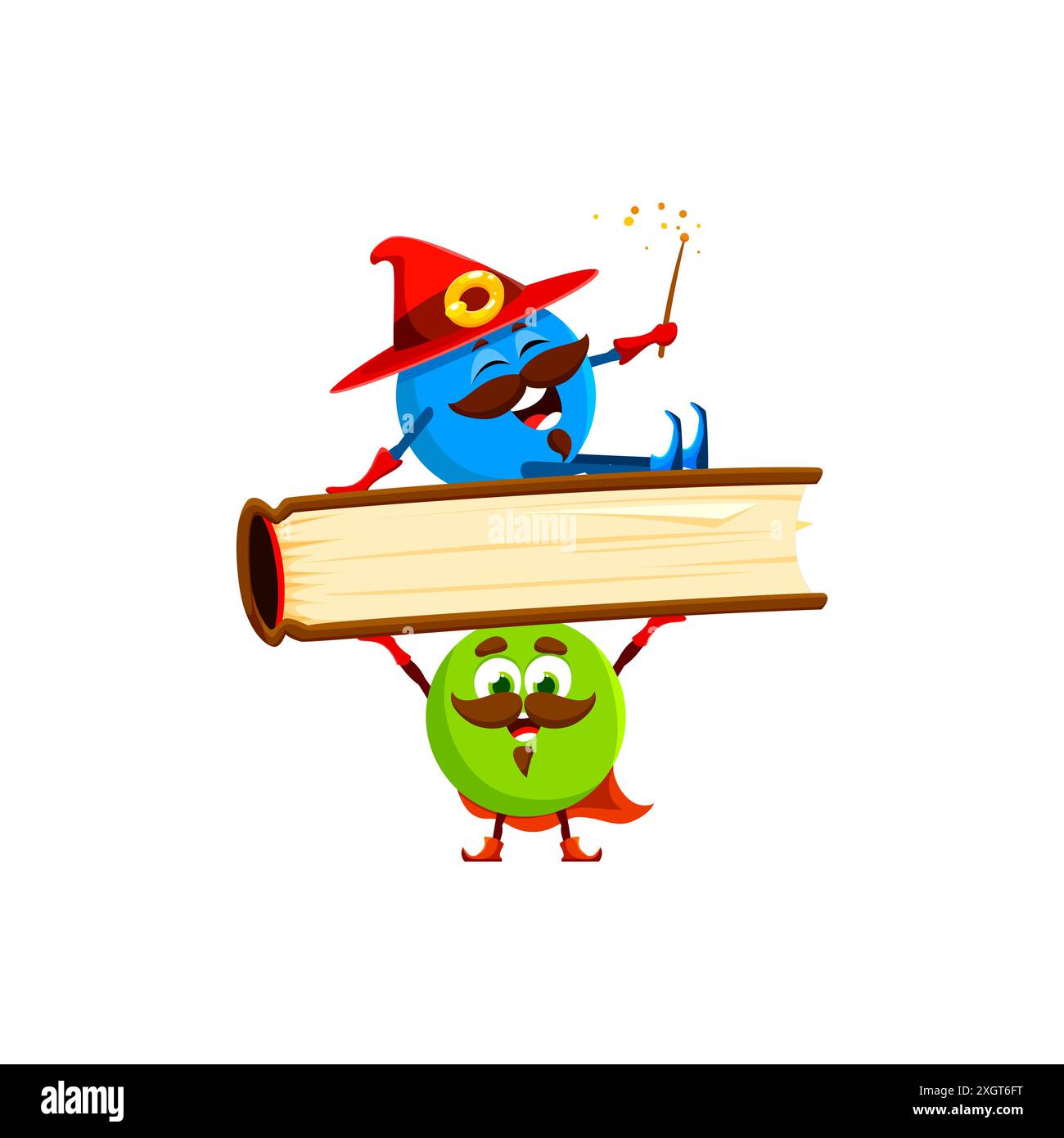 Cartoon Halloween math division sign or number wizard and mage ...