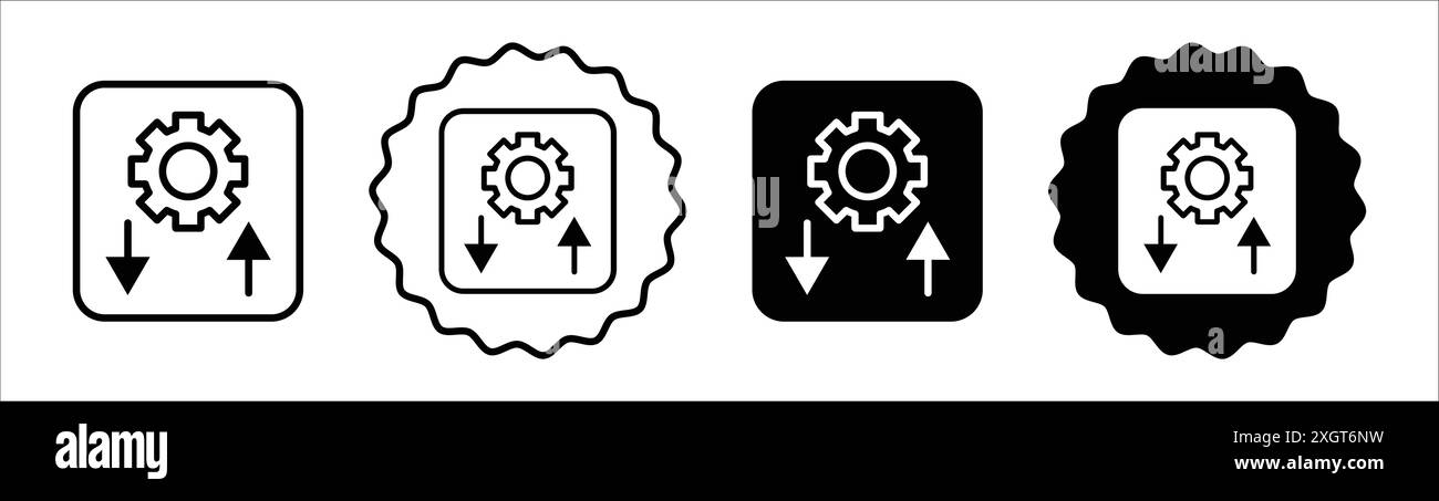 Data Migration icon logo sign vector outline in black and white color ...