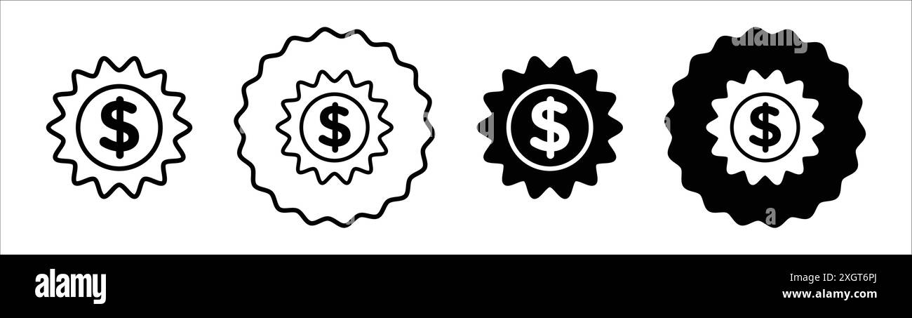 Compensation icon logo sign vector outline in black and white color ...