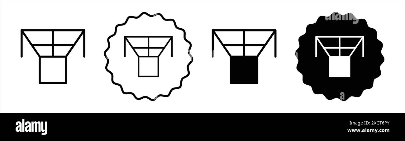 Ceiling frame icon logo sign vector outline in black and white color ...