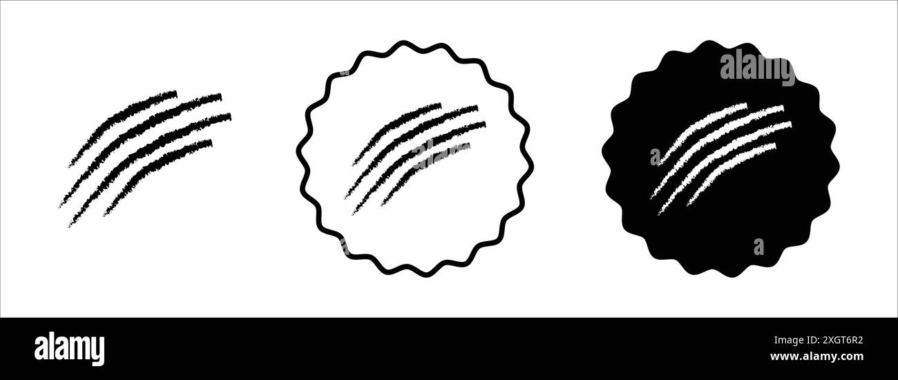 Claws scratches icon logo sign vector outline in black and white color ...