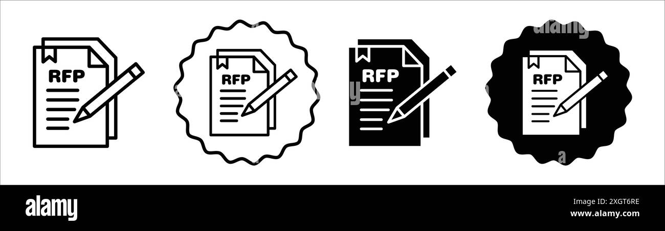 Business proposal icon logo sign vector outline in black and white ...