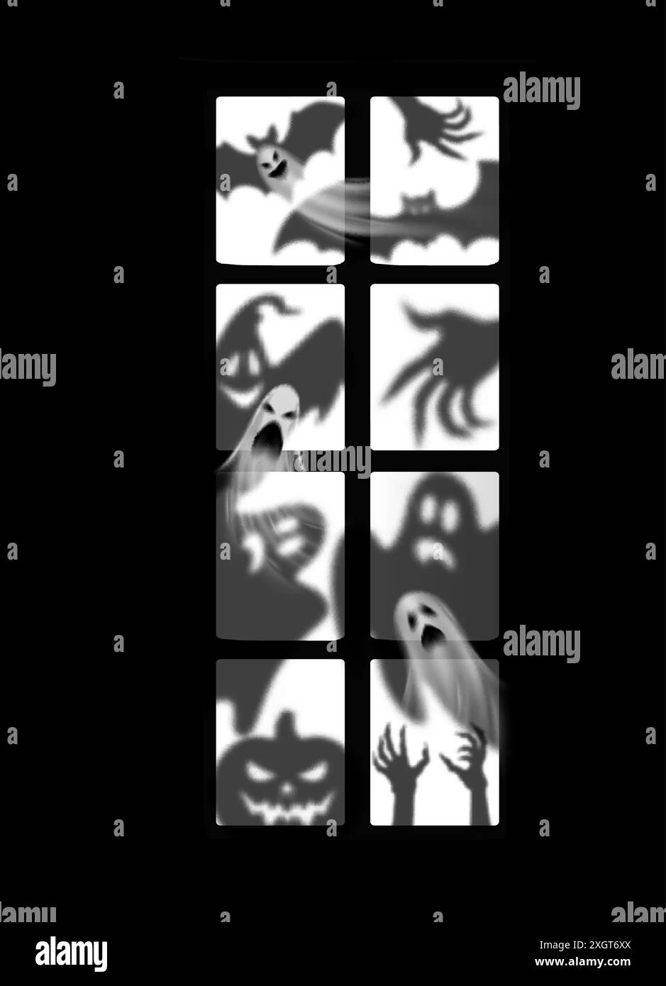 Ghost in window Stock Vector Images - Alamy