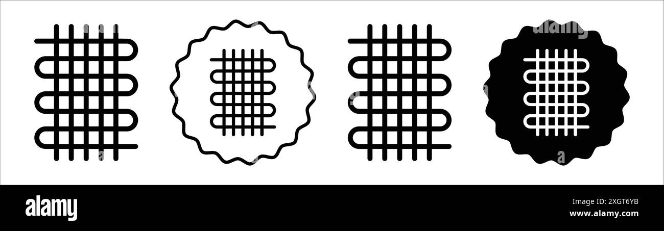 Condenser coil icon logo sign vector outline in black and white color ...