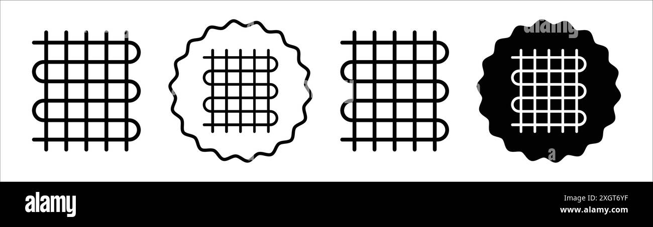 Condenser coil icon logo sign vector outline in black and white color ...