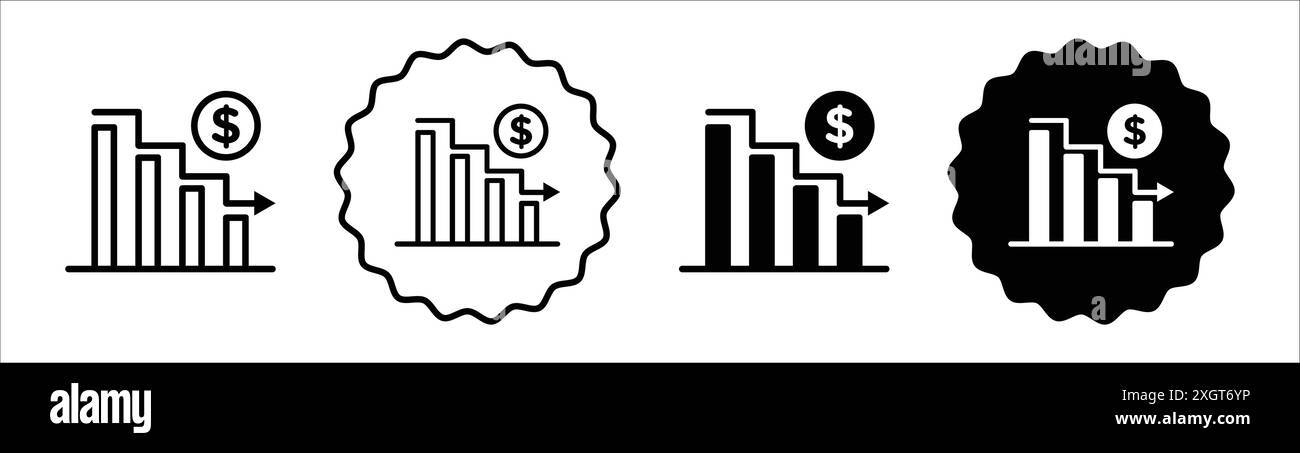 Bankrupt line icon cut Stock Vector Images - Alamy