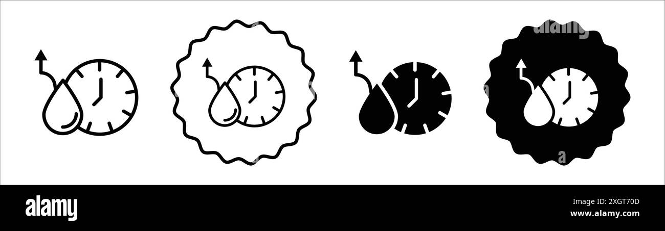 Dry time icon logo sign vector outline in black and white color Stock ...