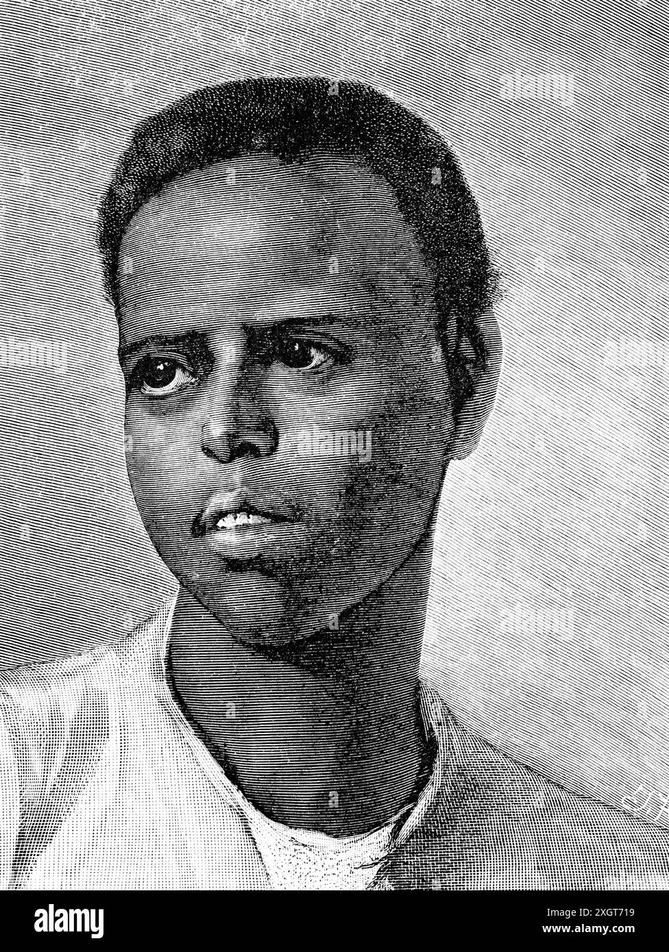 Young Nubian man, Sudan, North Afica,historic illustration 1886 Stock ...