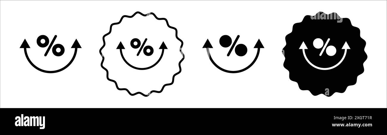 Fees Increase iconc' logo sign vector outline in black and white color ...