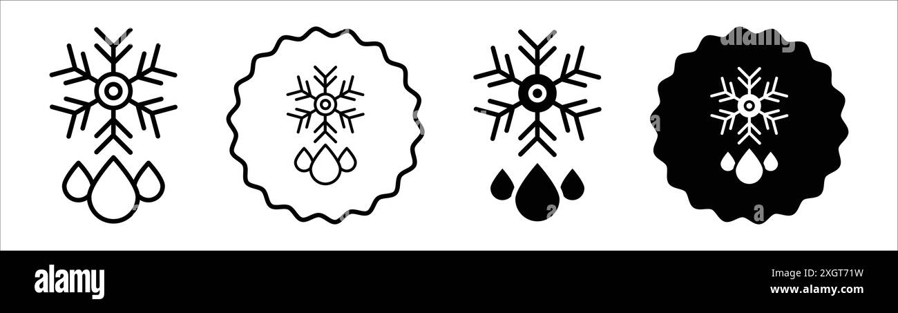 Defrost icon logo sign vector outline in black and white color Stock ...