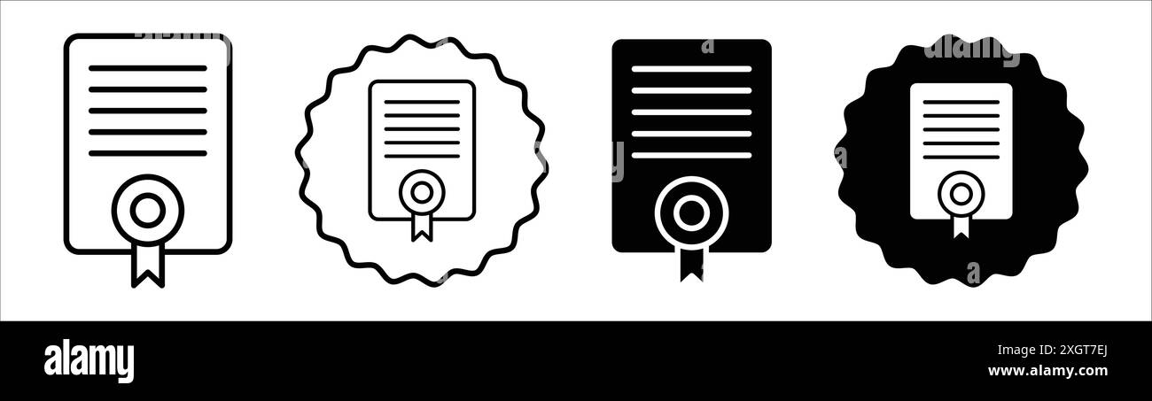 Diploma icon logo sign vector outline in black and white color Stock ...