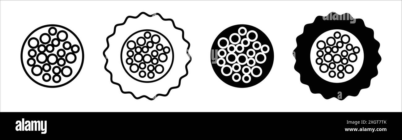 High density icon logo sign vector outline in black and white color ...