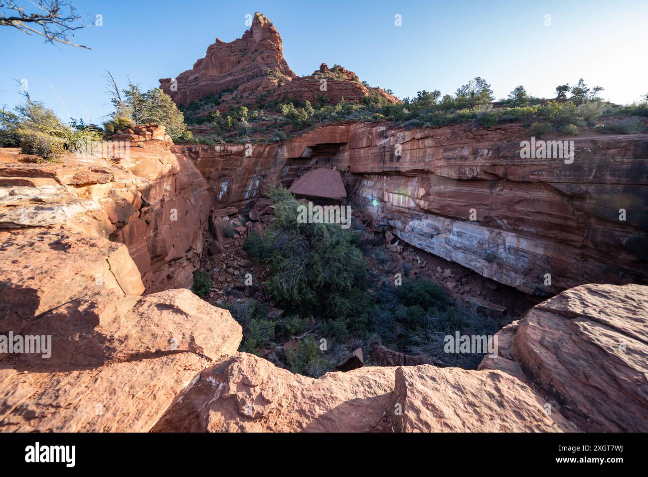 Devils Kitchen sink hole along the Solider Pass trail in Sedona Arizona ...