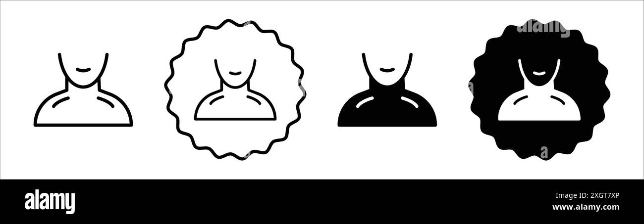 Human neck icon logo sign vector outline in black and white color Stock ...