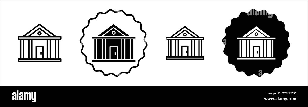 Institute icon logo sign vector outline in black and white color Stock ...