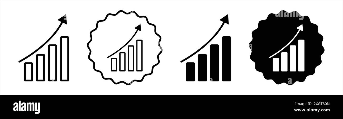 Graph icon logo sign vector outline in black and white color Stock ...