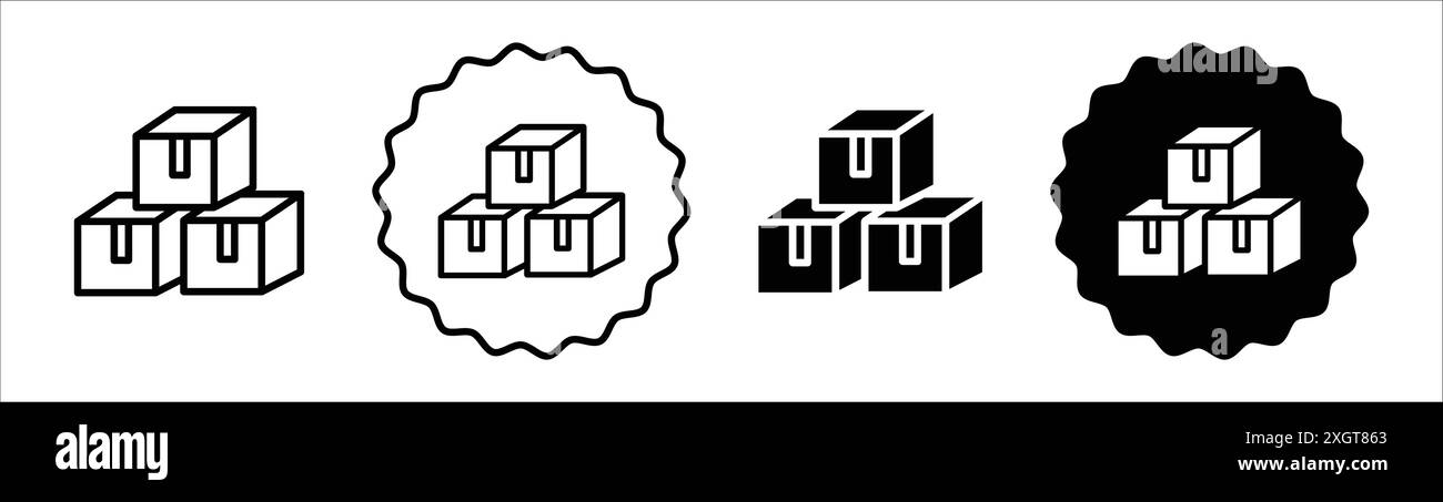 Inventory control icon logo sign vector outline in black and white ...