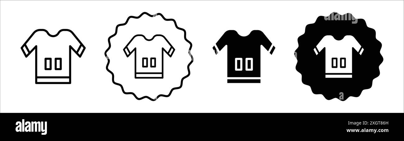 Garment icon logo sign vector outline in black and white color Stock ...