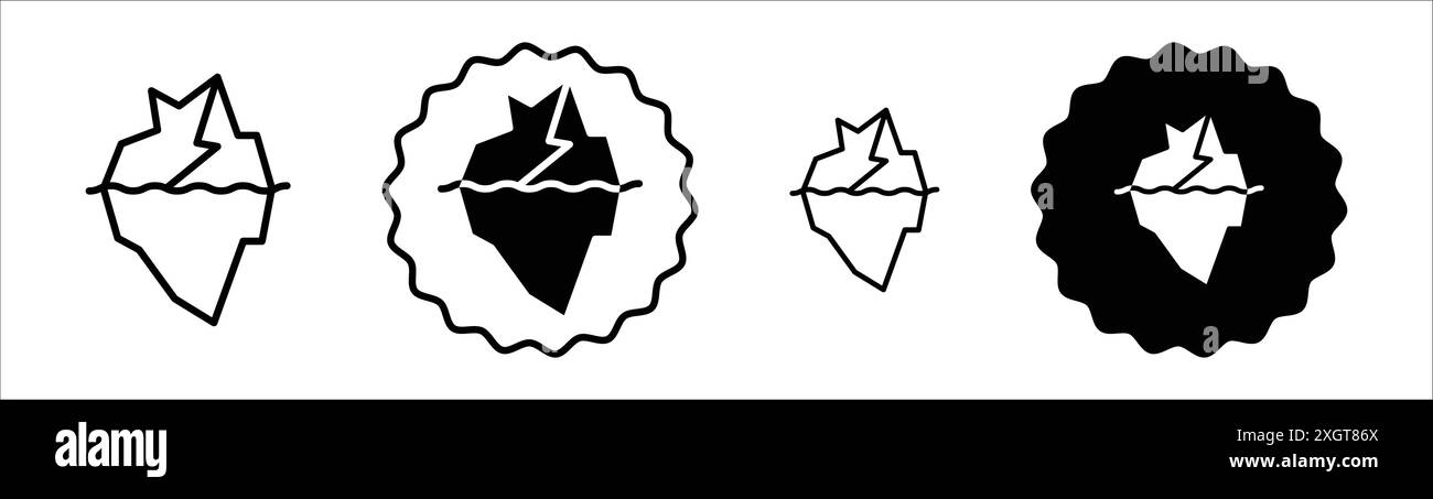 Iceberg icon set color Stock Vector Images - Alamy