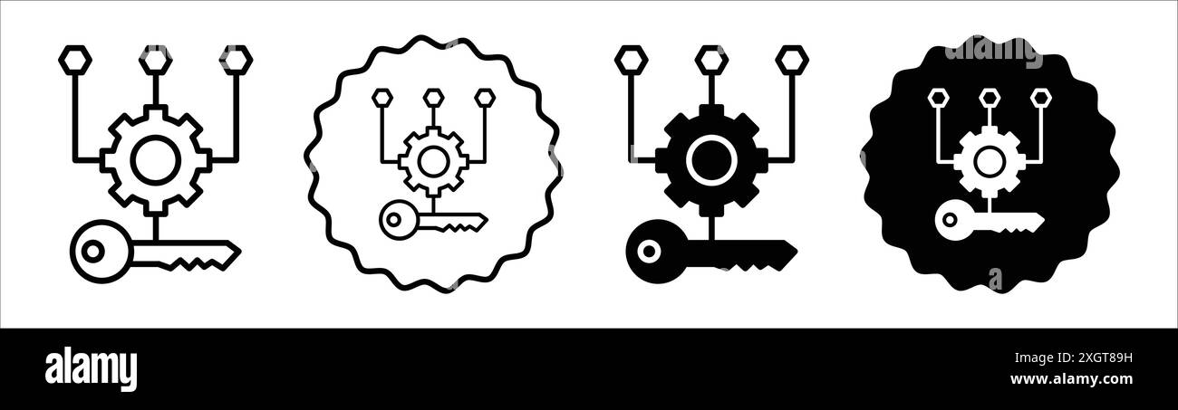 Key factor icon logo sign vector outline in black and white color Stock ...