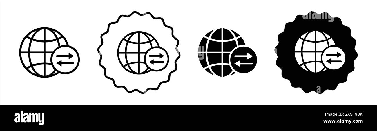 Import export icon logo sign vector outline in black and white color ...